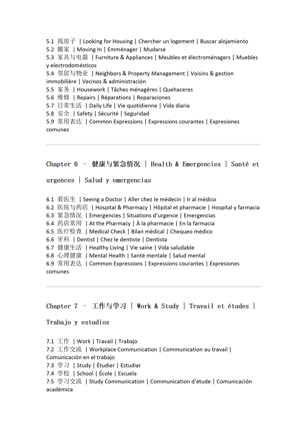 1000 practical oral chinese sentences(Quadrilingual reference: CH EN F ...