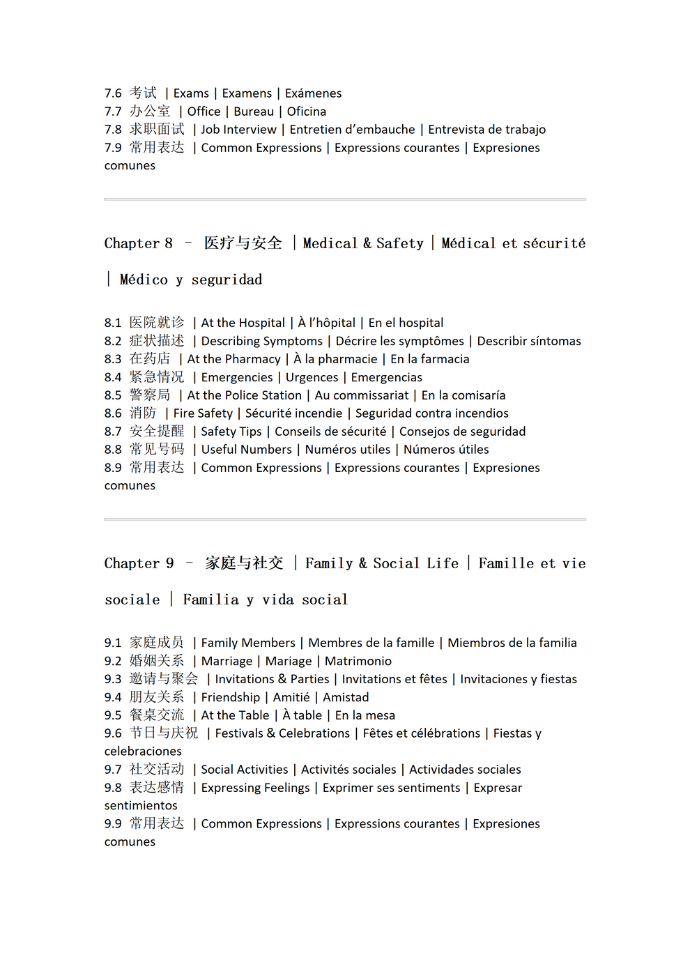 1000 practical oral chinese sentences(Quadrilingual reference: CH EN F ...